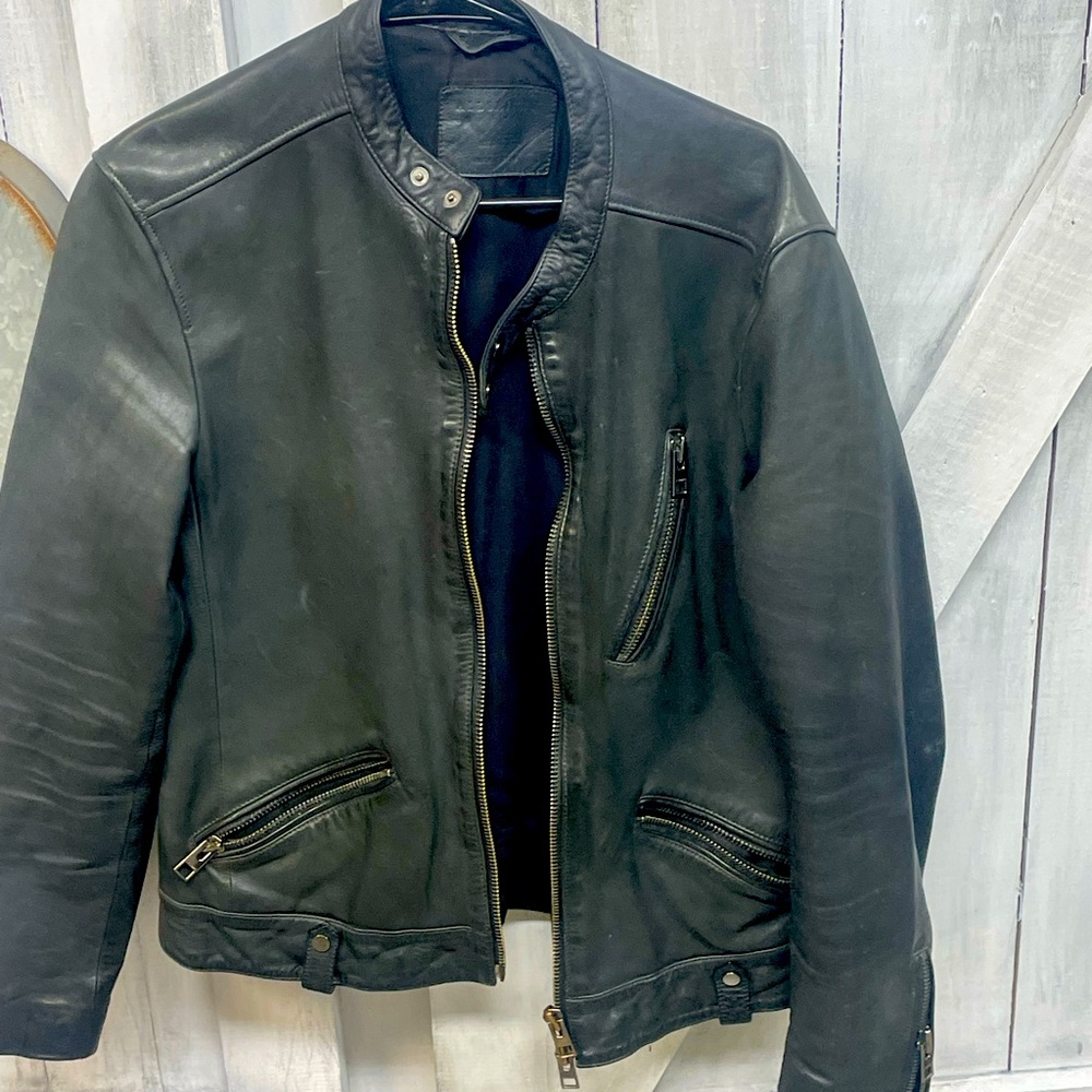 Heavy Black Leather Jacket All Saints - Gem